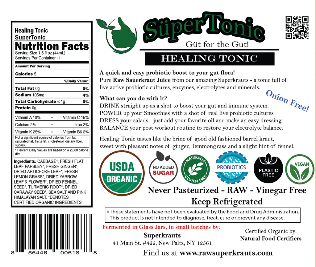 Healing Tonic - 16oz (11 Servings) – Superkrauts